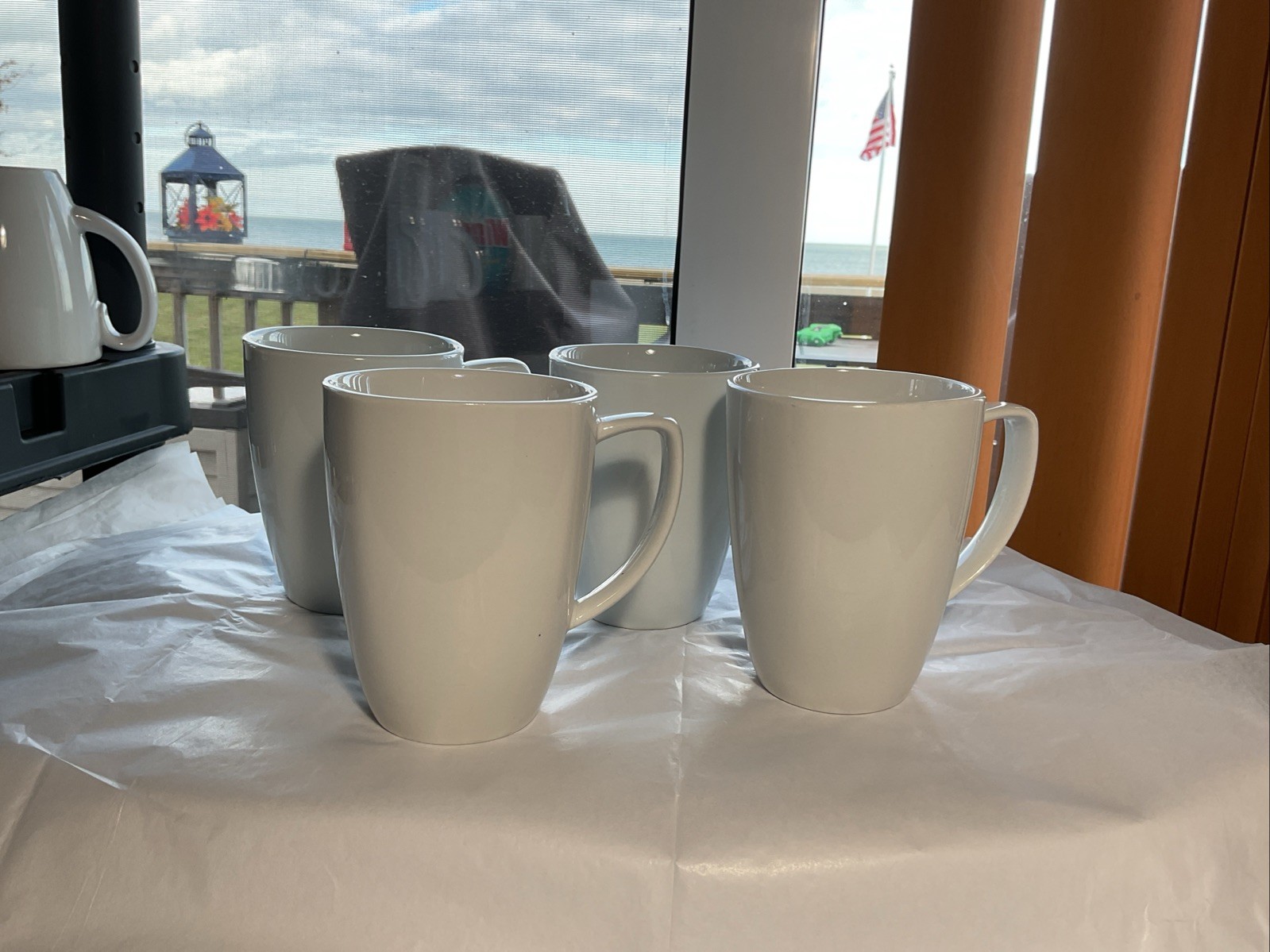 Corelle Corning Stoneware Coordinates Coffee Cup Mug Set 4 Winter Frost ...