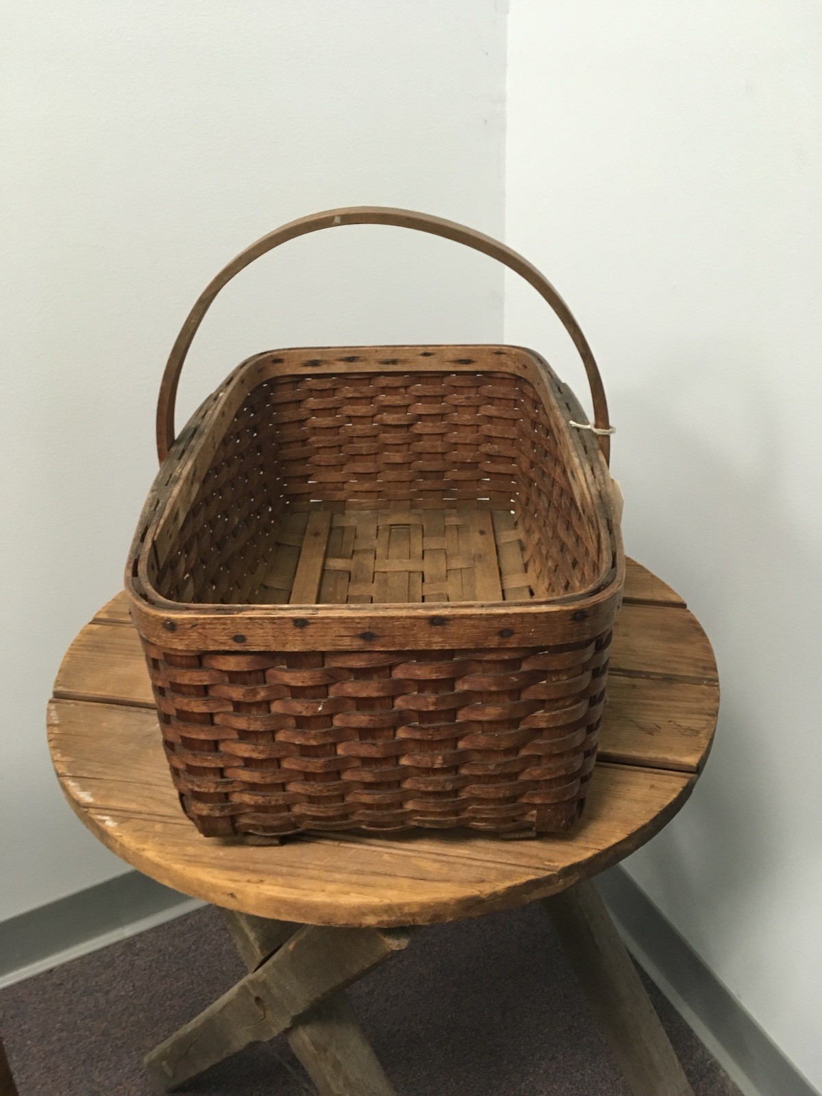 Antique B. G. HIGGINS Basket Pounded ASH Sm Market West Chesterfield ...