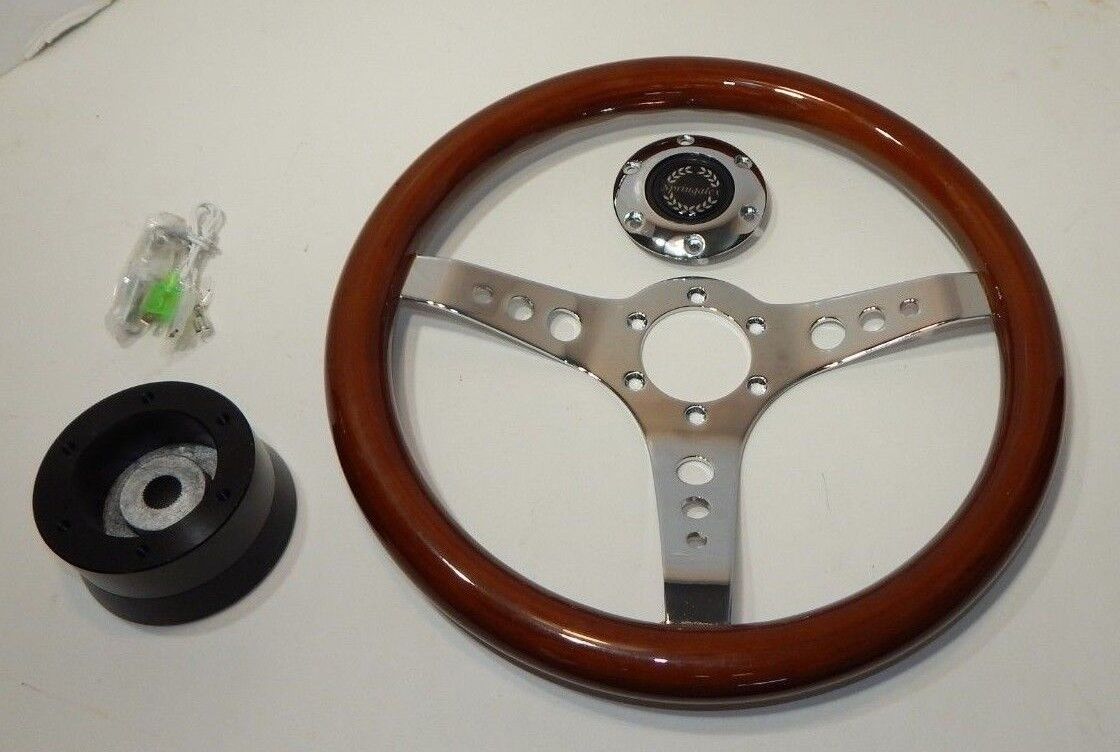 New 13.5" Wood Steering Wheel & Hub Adaptor Triumph Spitfire 1963-1976 ...