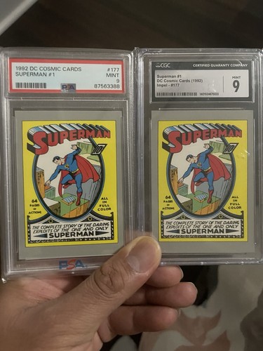 1992 DC COMICS CARD SUPERMAN SERIES 1 CARD # 177 GRADED PSA 9 MINT ...