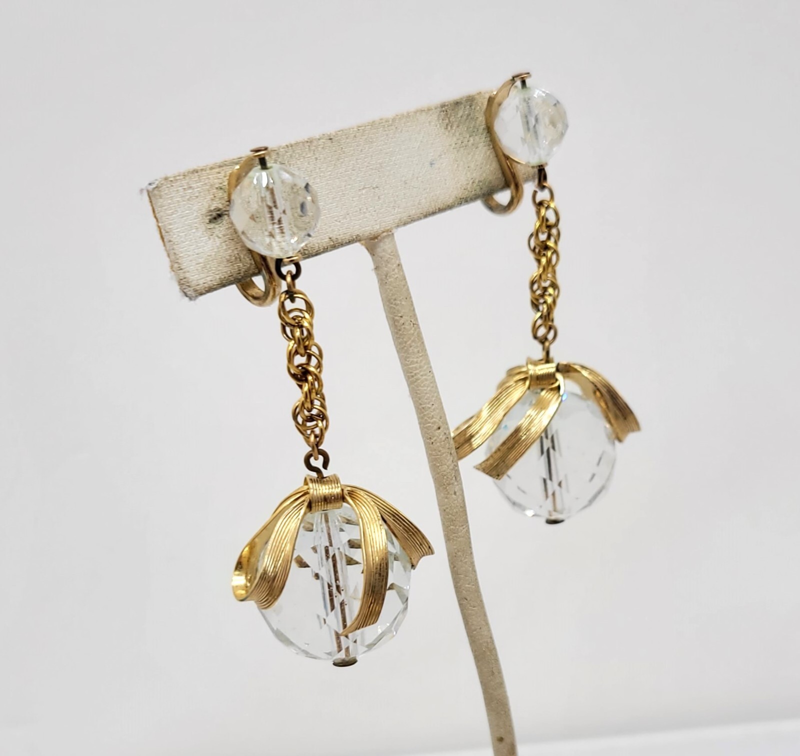 Vintage Signed Napier Glass Drop Runway Statement Cou… - Gem