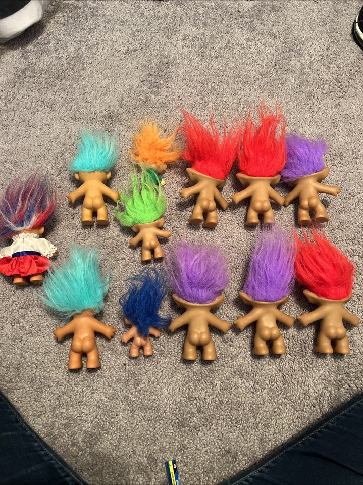 Vintage Ace Novelty/RUSS/BK Lot of 12 Treasure Trolls Gem/Jewel Belly ...