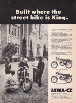 1973 Jawa CZ Motorcycle Ad/ 250cc 350cc Californian | eBay