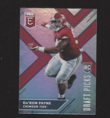 2018 Panini Elite Draft Da'Ron Payne Rookie Alabama Crimson Tide #127 ...
