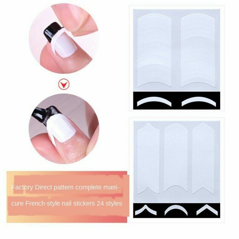 5 Pack / Set French Manicure Nail Art Tips Form Guide Sticker DIY ...