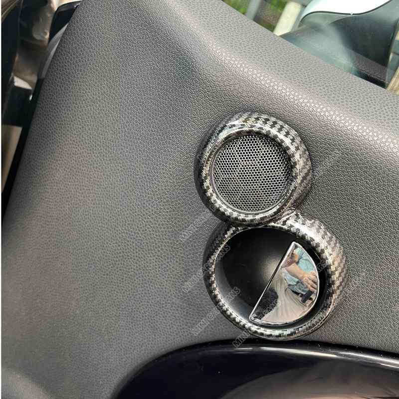 Carbon Look Door Opener Speaker Ring Cover Trim for Mini Cooper R50 R52 ...