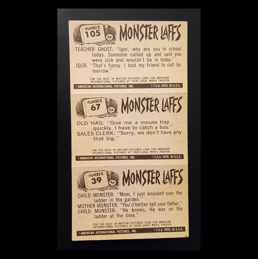 MONSTER LAFFS MIDGEE PANEL 1963 TOPPS MIDGEES EXCELLENT TO NEAR MINT ...
