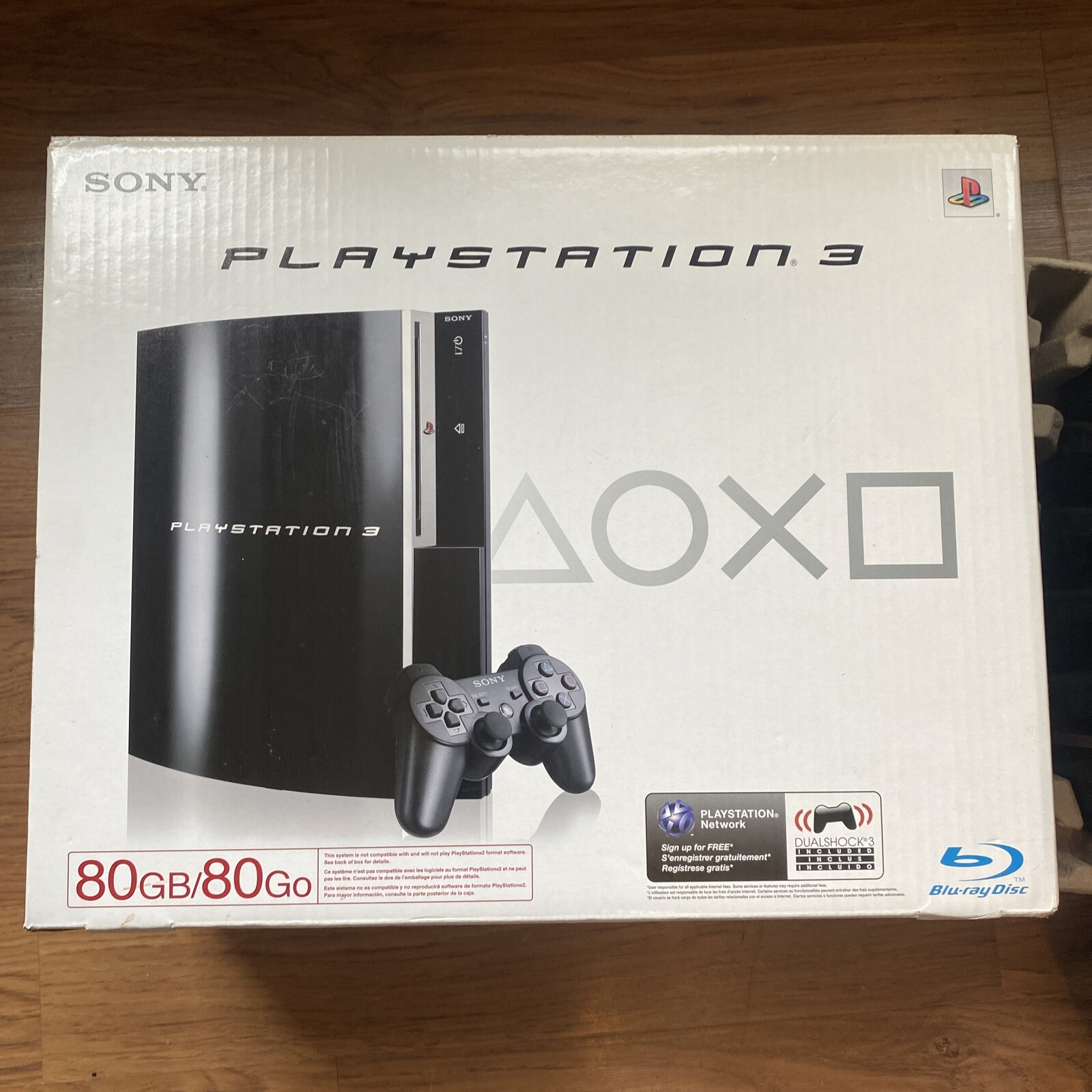 Sony Playstation 3 PS3 CECHL01 80GB Console Tested In Box 3 Games Cords ...