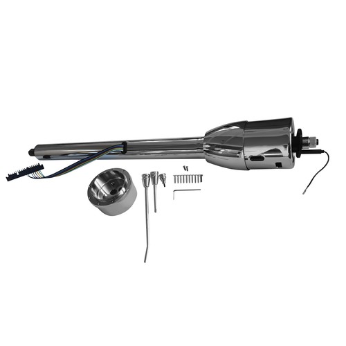 W/ Adapter No Key GM Chrome 30" Column Tilt Manual Steering Column ...
