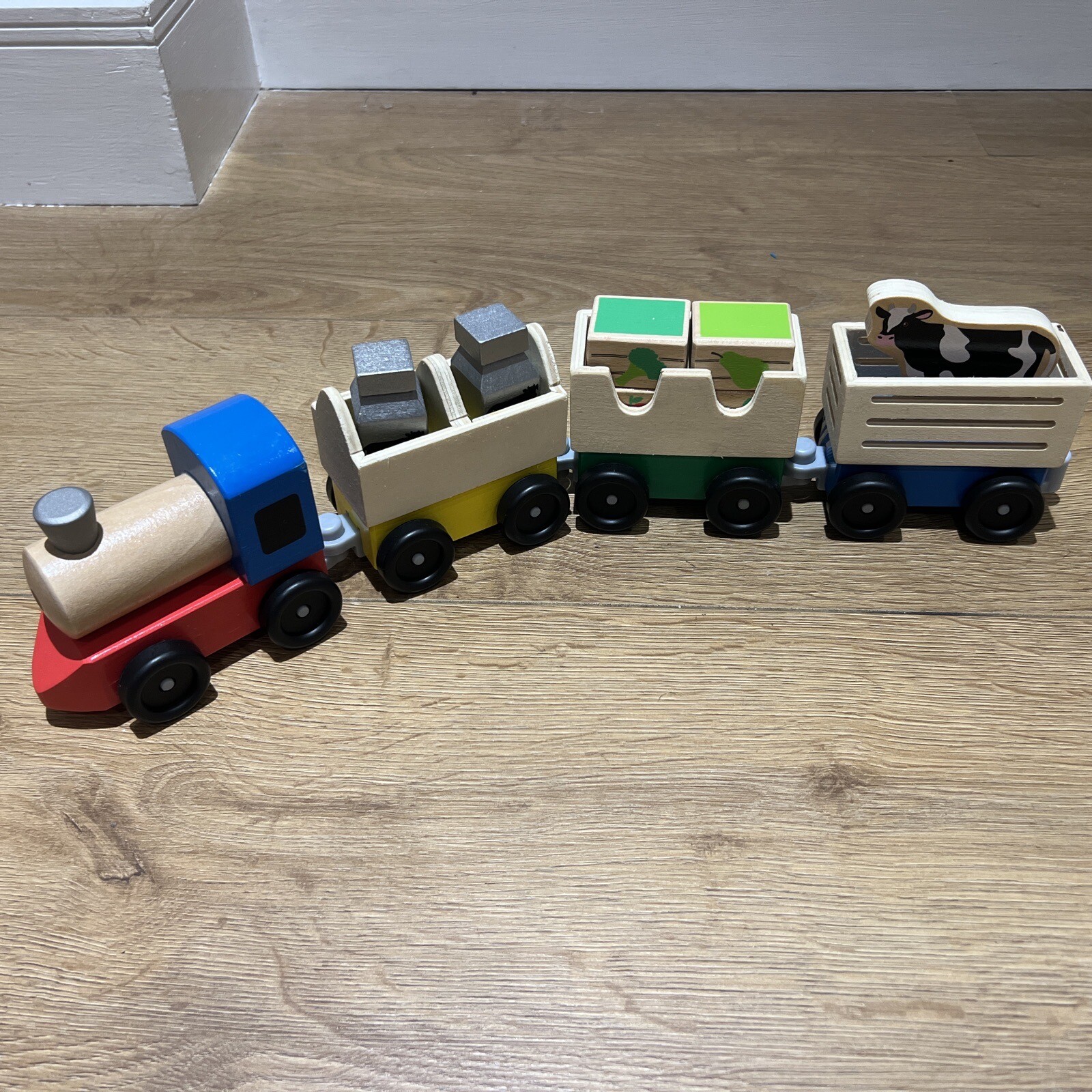 Melissa & Doug Wooden Farm Train Set | eBay