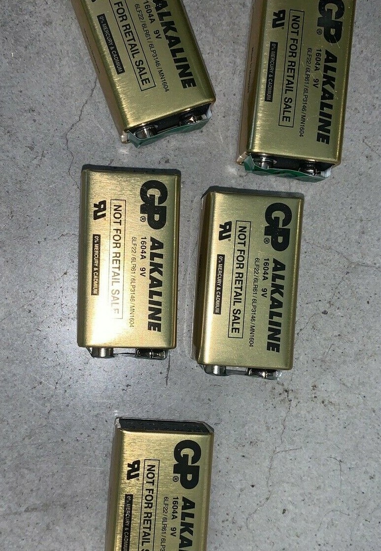 Lot de 5 piles 9V GP ALKALINE 1604A 6LF22 / 6LR61 / 6LP3146 / MN1604 0% ...