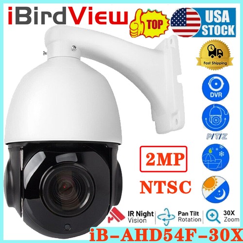 2MP 30X Zoom PTZ Dome Security Camera 4-in-1 AHD/CVBS/CVI/TVI Night ...