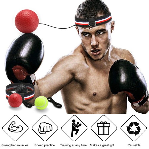 3 pack Boxing Fight Ball With Head Band Reflex Reaction Speed Training ...