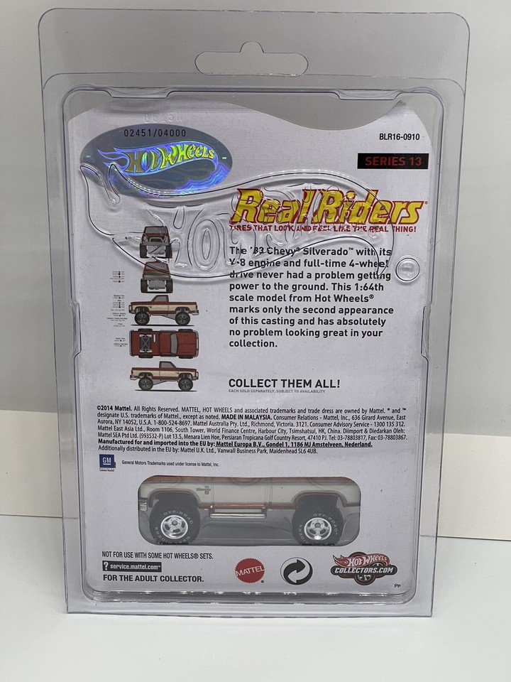 Hot Wheels RLC Series 13 - Real Riders - '83 Chevy Silverado 4X4 #02451 ...