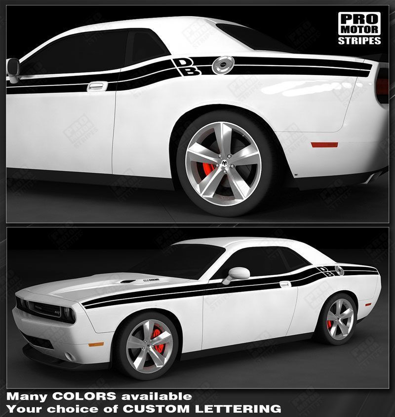 Double Stripes w/ Custom Lettering for Dodge Challenger 2008-2023 ...
