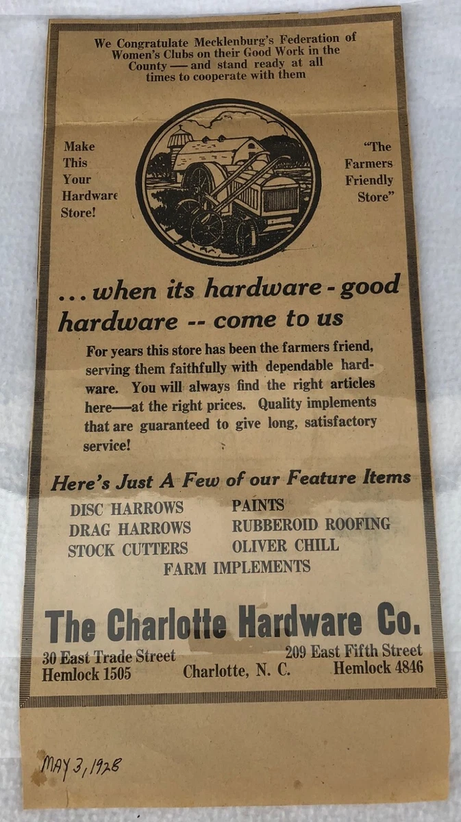 Newspaper Ad Hardware