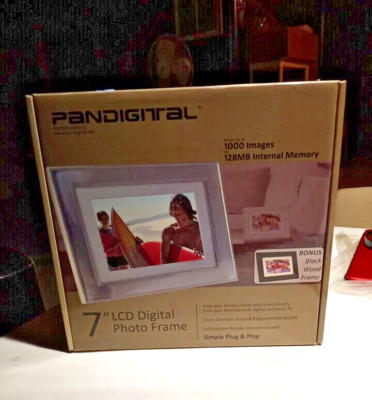 PANDIGITAL 7" LCD DIGITAL PHOTO FRAME WITH BONUS BLACK WOOD FRAME | eBay