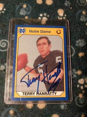 Terry Hanratty Steelers 1966 Notre Dame Signed 1990 Notre Dame Football ...