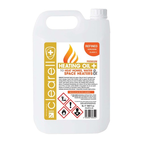 Clearell 20L | HEATING OIL | 4 x 5L Pack | Quality Kerosene Home Oil 20 ...