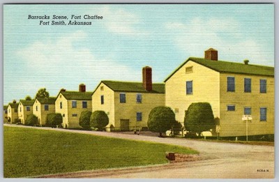 Vtg Linen Postcard Fort Chaffee Barracks Fort Smith Fort Smith, AR ...