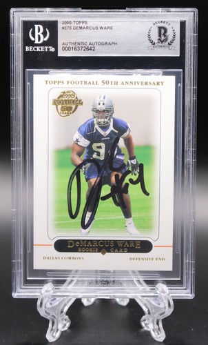 DEMARCUS WARE SIGNED 2005 TOPPS ROOKIE CARD #375 RC BECKETT A BGS AUTO ...
