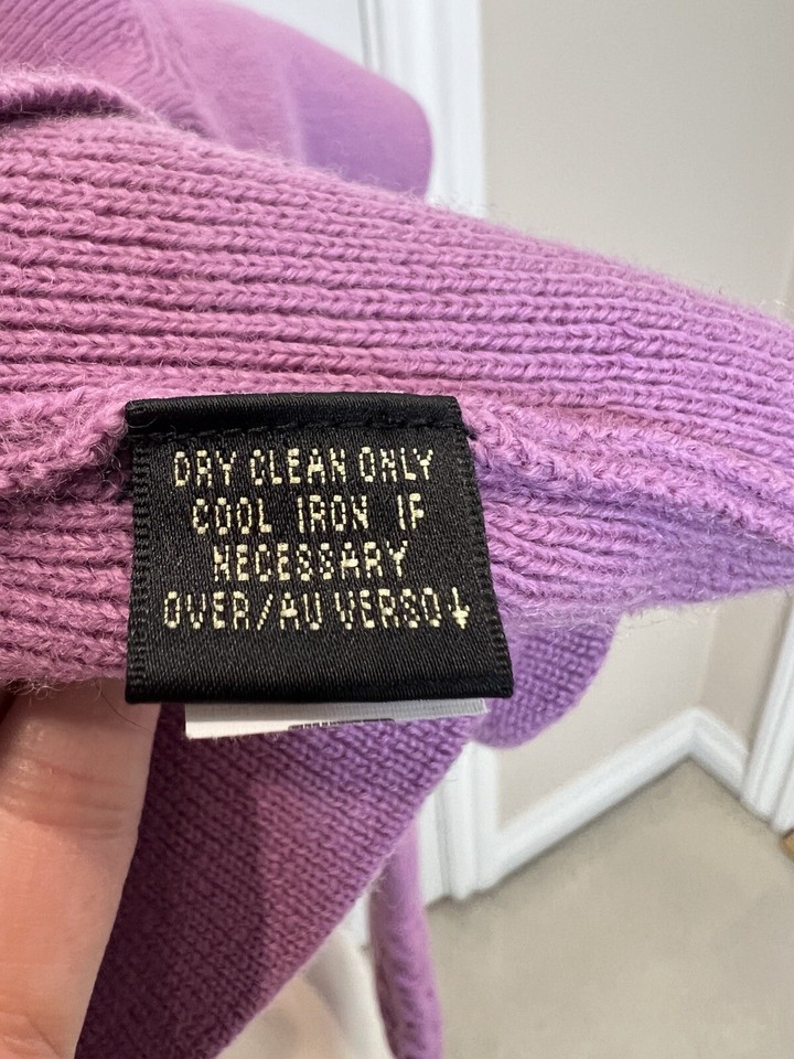 Vintage Dana Buchman PM Sweater Cowl Neck Wool Purple Waffle Knit Medium Petite | eBay