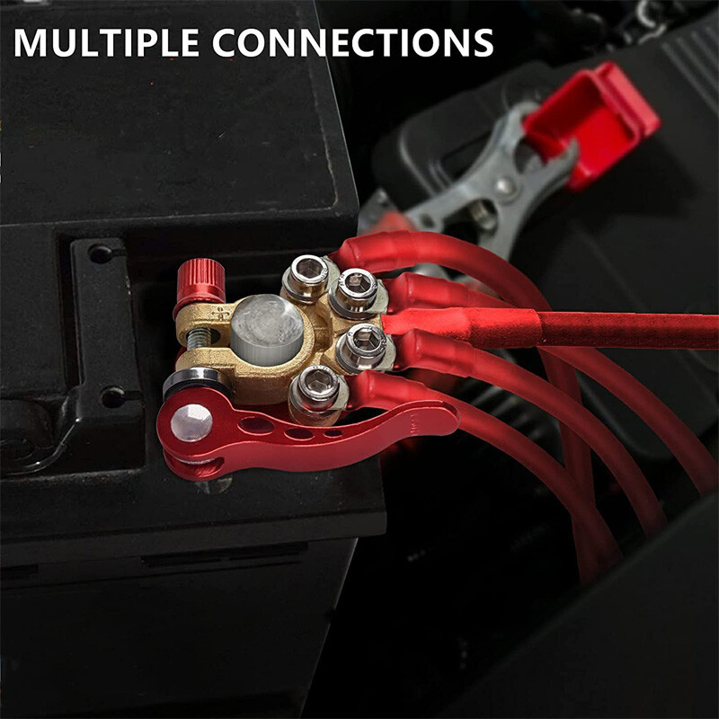 2×Car Truck Brass Battery Terminal Disconnect Top Positive Negative ...
