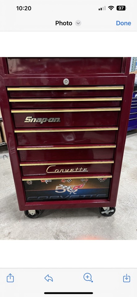 SNAP-ON “ CORVETTE“ 50th ANNIVERSARY ROLLING TOOL BOX KRA4007BPJB. N. J ...