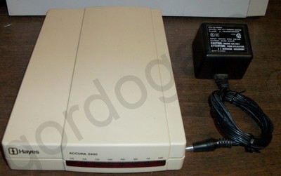 Hayes Accura 2400 Baud External Serial RS232 Modem w/ AC Adapter YA13AM ...