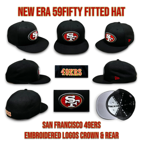 New Era San Francisco 49ERS 59Fifty Hat Embroidered Logos Crown & Rear ...