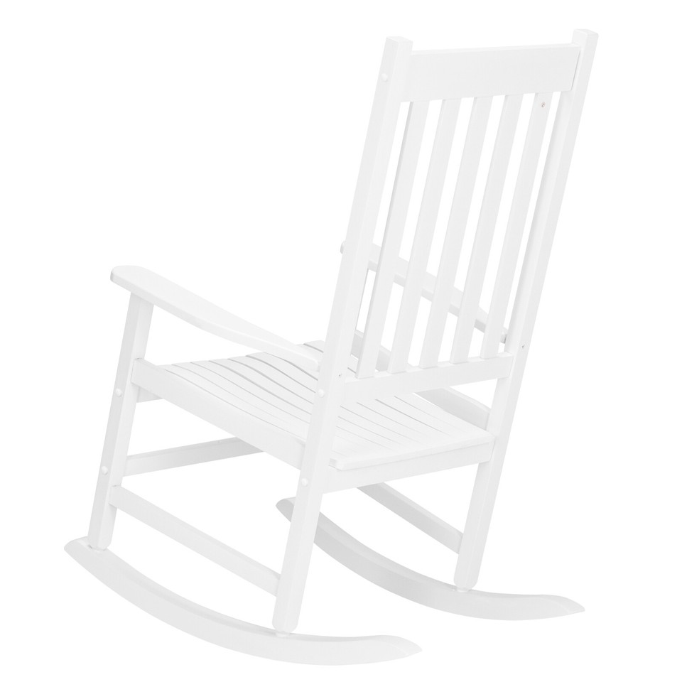Wooden Rocking Chair White 68.5x86x115CM Comfortable Relaxing Furniture ...
