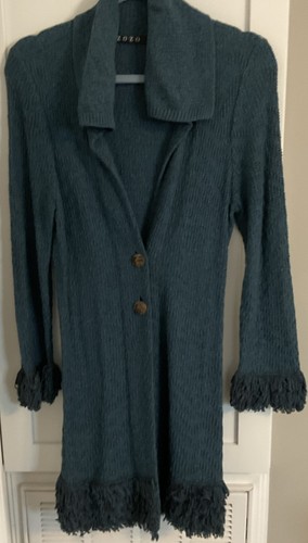 ZOZO Dark Teal Sculpted Collar, Fitted Wear Cardigan Coat/Sweater XL | eBay