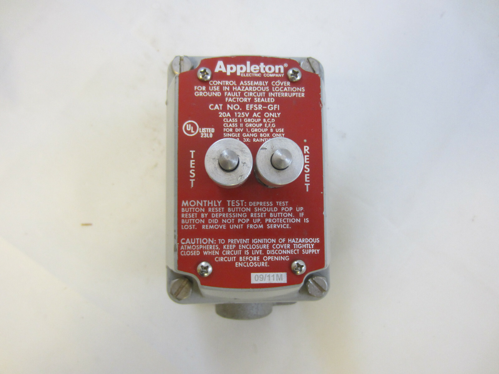 APPLETON EFSC175-GFI FACTORY SEALED EXPLOSION PROOF GROUND FAULT DEVICE ...