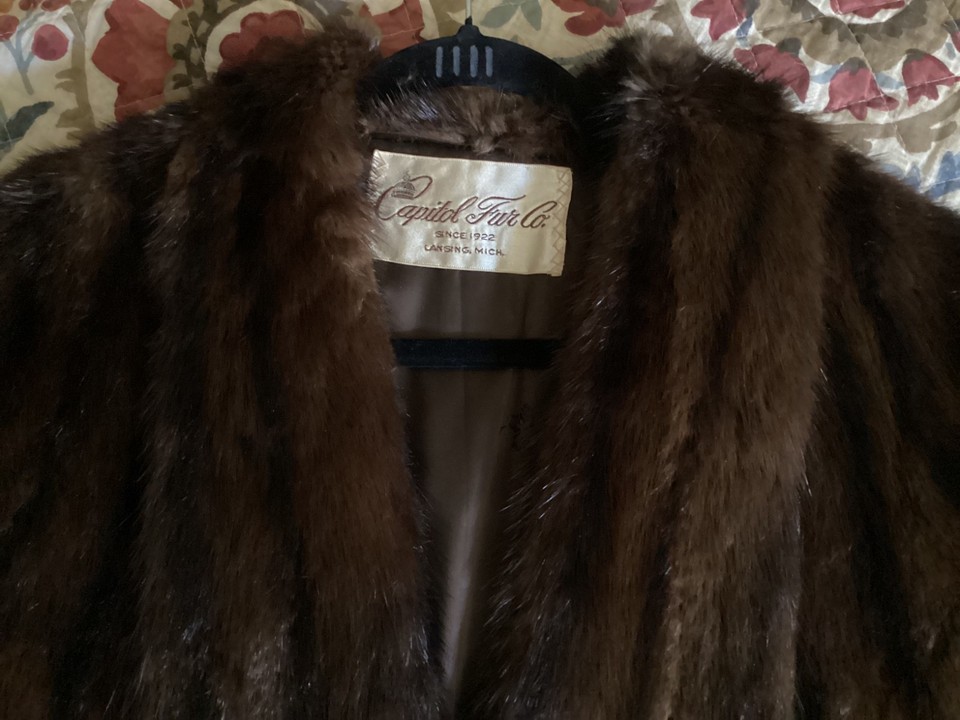 Vintage 1950s Mink Stole Wrap with Shawl Hand Warming Pockets | eBay