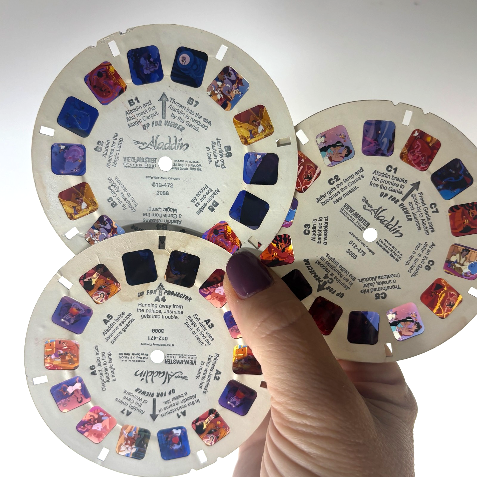 Viewmaster Reels ALADDIN #3088 Vintage Disney Toy Set of 3 | eBay