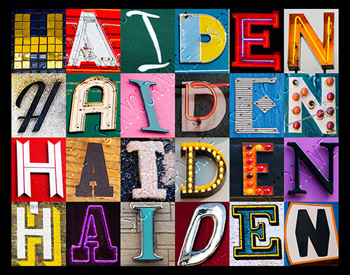 HAIDEN Name Poster featuring photos of actual sign letters | eBay