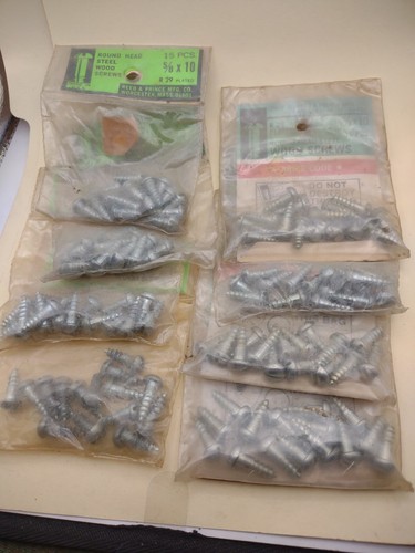 #10 x 5/8" Slotted Round Head Reed & Prince Wood Screws (120pcs) NOS ...