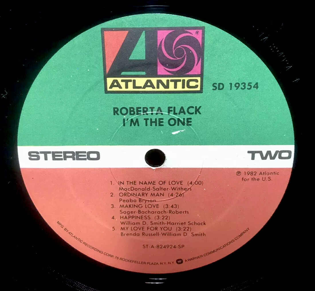 1982 Roberta Flack “I'm The One” Atlantic Records SD-19354 LP Vinyl ...