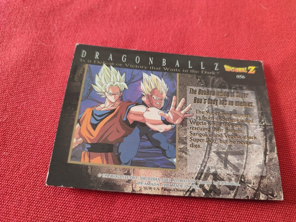 056 Vegeta Super Bou Goku Chromium Card DBZ Dragon Ball Z 1996 Bird ...