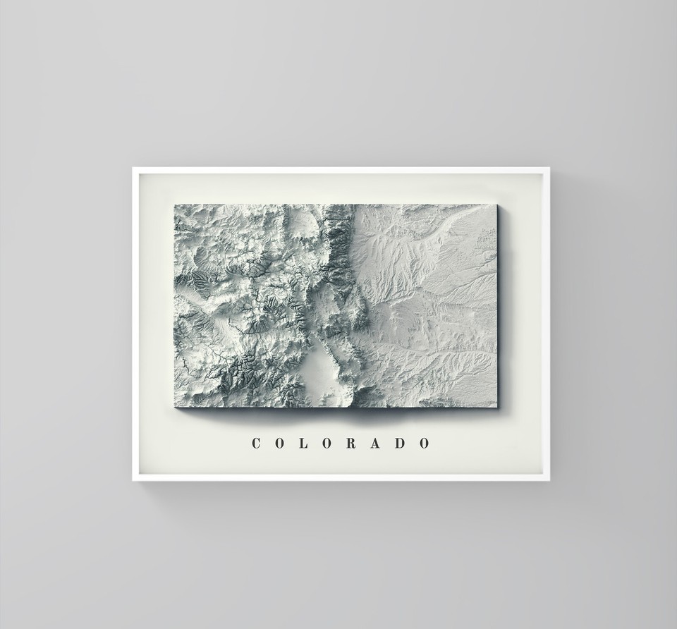 Colorado Map, Colorado 2D Relief Map, Colorado Vintage Map - 2D Flat ...