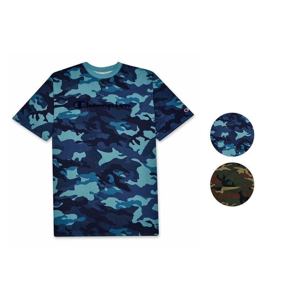 Champion Mens Big and Tall Camo Tee Shirt Script Logo | eBay