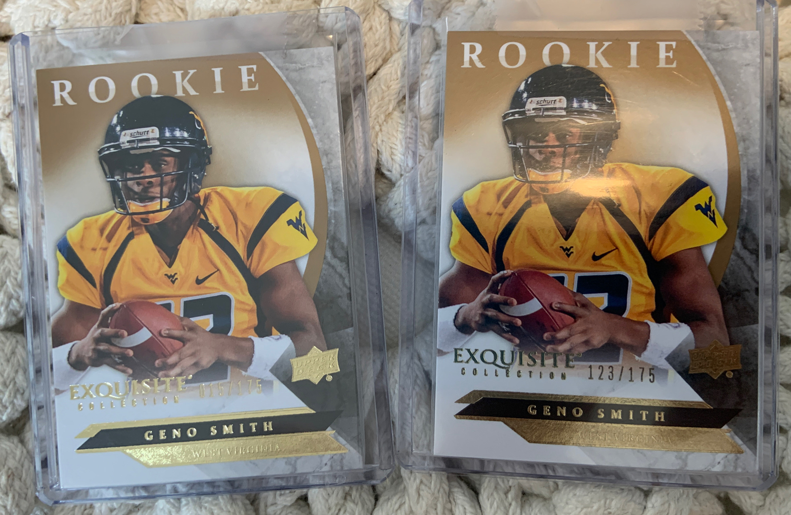 GENO SMITH RC ROOKIE /175 2012 EXQUISITE COLLECTION WVU JETS 2 Card Lot ...