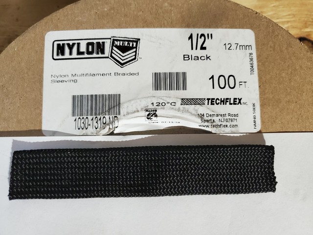 Techflex NMN0.50BK100 1/2"(12.7mm) Nylon Multifilament Braided Sleeving -1FT per for sale online ...