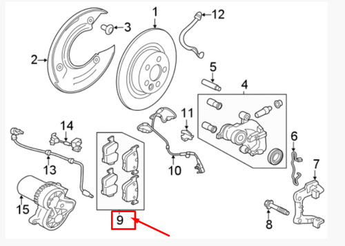 NEW OEM JAGUAR F-PACE X761 REAR WHEEL BRAKE PADS SET J9C14009 GENUINE ...