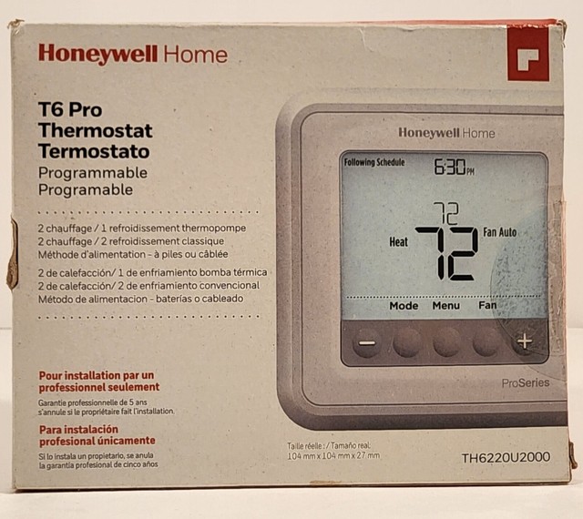 Honeywell T6 Pro Programmable Thermostat - TH6220U2000/U for sale ...