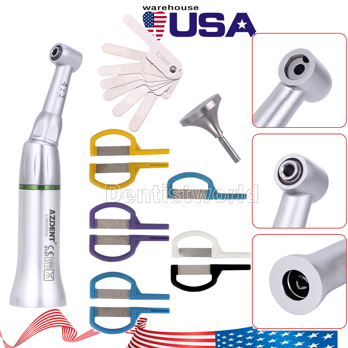 Dental Ortho 4:1 Contra Angle Reduction Handpiece /Interproximal Strips ...