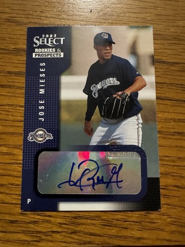 2002 Select Rookies & Prospects - Autographs Jose Mieses #49 Blue Ink ...
