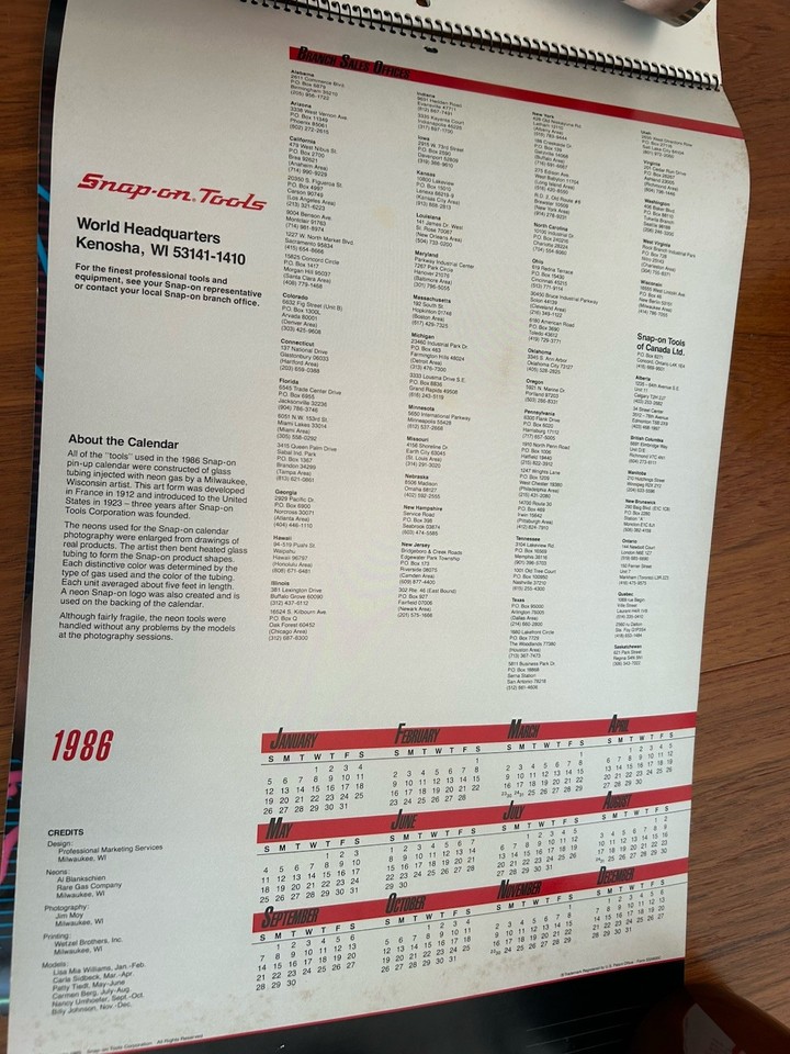 Vintage 1986 SNAP-ON TOOLS Collectors Edition Pinup Girl Swimsuit ...