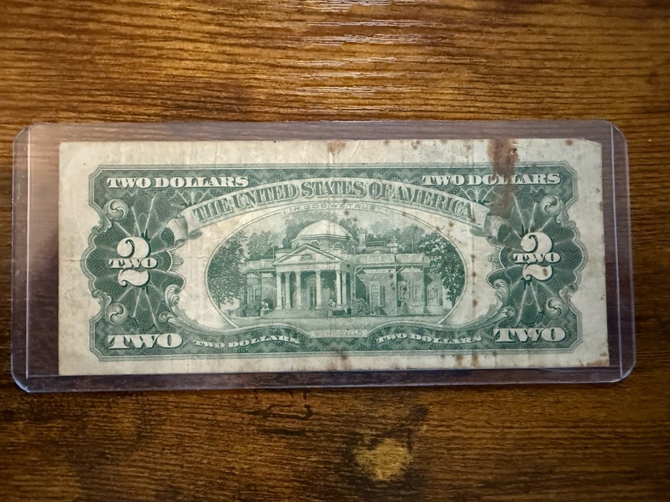 1963 2 Dollar Bill Off Center Red Stamp Repeating Number Low Serial ...
