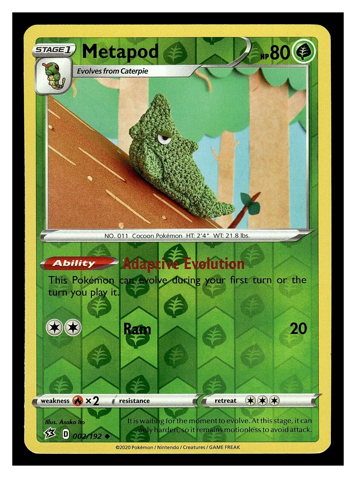 Pokemon Metapod 002/192 Rebel Clash Reverse Holo Uncommon | eBay